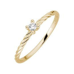 Lyomi Damen LYOMI Fingerring &raquo;585/- Gelbgold 1 synth. Diam. 0,07ct.&laquo;