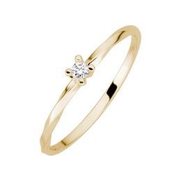 Lyomi Damen LYOMI Fingerring &raquo;585/- Gelbgold 1 synth. Diam. 0,04ct.&laquo;
