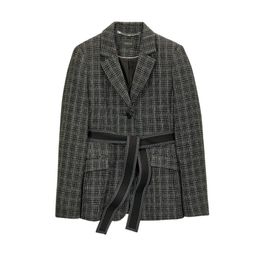 Madeleine Mode MADELEINE Blazer Damen Gr&ouml;&szlig;e 38 grau / schwarz
