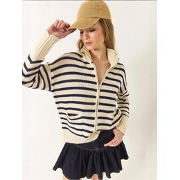 Bianco Lucci Oversized Cardigan female Beige size S/L