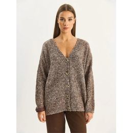 Bianco Lucci Knit Cardigan female Brown size S/L