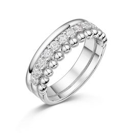 Firetti Damen Fingerring &raquo;Schmuck Geschenk Silber 925 Damenring Ring Krone&laquo; mit Zirkonia (synth.)