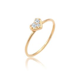 Elli DIAMONDS Damen Elli DIAMONDS Verlobungsring &raquo;Herz Trio Diamant (0.075 ct.)Romantik 585 Gelbgold&laquo;