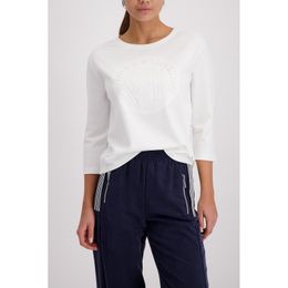 monari Damen Sweatshirt, Rundhalsausschnitt, Pr&auml;gedruck mit Strasssteinen, Regular Fit 38