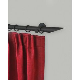Garesa Gardinenstange &raquo;Niko&laquo; 1 l&auml;ufig-l&auml;ufig Fixma&szlig; Fixl&auml;nge 120, 160, 200 cm, mit Ringe und Haken schwarz B/L: 120cm, 1 l&auml;ufig
