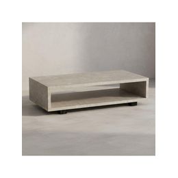 KADIMA DESIGN Couchtisch 100x50x25 cm Sandfarben Sofatisch in Stein-Optik Modern, in Beige | Gr.: onesize