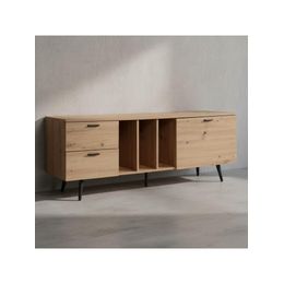 KADIMA DESIGN Lowboard Eiche-Dekor 150x55x40 cm Design TV-Kommode Modern, in Braun | Gr.: onesize