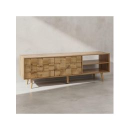 KADIMA DESIGN Lowboard Holz Eiche-Dekor 160x51x40 cm TV-Kommode mit zwei T&uuml;ren, | Gr.: onesize
