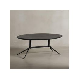 KADIMA DESIGN Couchtisch 90x50x35 cm Mango Massivholz Metall Sofatisch Oval | Gr.: onesize