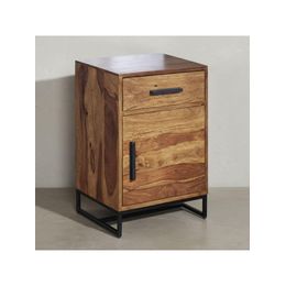 KADIMA DESIGN Nachttisch Massivholz / Metall 45x35x65 cm Nachtschrank | Gr.: onesize