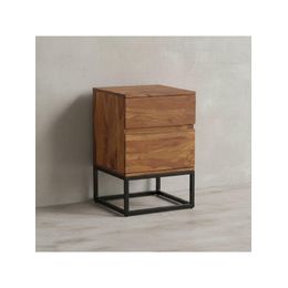 KADIMA DESIGN Nachttisch Massivholz Metall 40x38x60 cm Nachtschrank | Gr.: onesize