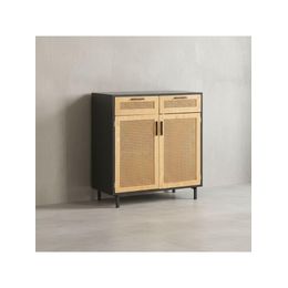 KADIMA DESIGN Sideboard 80x86,5x40 cm Kommode mit Wiener Geflecht, Hoher | Gr.: onesize