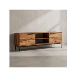 KADIMA DESIGN Lowboard Massivholz 147x51x38 cm TV-Kommode mit zwei T&uuml;ren, | Gr.: onesize