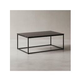 KADIMA DESIGN Couchtisch 100x60x40 cm mit Marmor Optik , Wohnzimmertisch mit in Schwarz | Gr.: onesize
