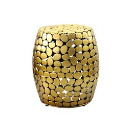 FineBuy Beistelltisch in Gold / Aluminium / 40x40x46 | Gr.: onesize