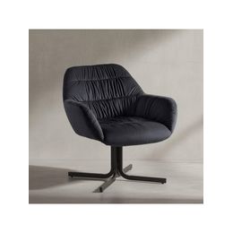 KADIMA DESIGN Loungesessel Samt Design Clubsessel mit Metallbeine, in Schwarz | Gr.: onesize