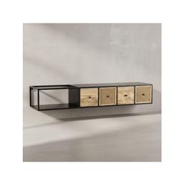 KADIMA DESIGN Lowboard H&auml;ngend Mango Massivholz / Metall 150x25x35 cm TV-Schrank | Gr.: onesize