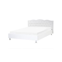 Beliani Doppelbett METZ in Wei&szlig;/Silber - (W) 205 x (H) 92 x (L) 214 cm | Gr.: onesize