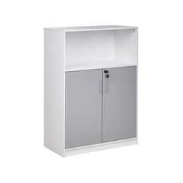 Beliani B&uuml;roschr&auml;nke ZEHNA in Grau/Wei&szlig; - (W) 80 x (H) 117 x (L) 40 cm | Gr.: onesize