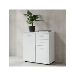 KADIMA DESIGN Kommode | Wei&szlig;, 71x78x35.5cm, T&uuml;ren, Schubladen | Gr.: onesize