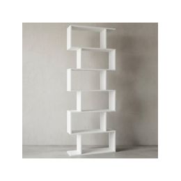KADIMA DESIGN B&uuml;cherregal | Wei&szlig;, 70x23.5x190.5cm, 6 F&auml;cher | Gr.: onesize