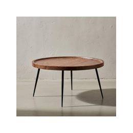 KADIMA DESIGN Couchtisch, Runde Holzplatte, Metallbeine, handgefertigt, pflegeleicht | Gr.: onesize