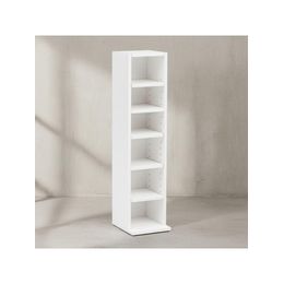 KADIMA DESIGN B&uuml;cherregal | Wei&szlig;, 21x91x25.5cm, 6 F&auml;cher | Gr.: onesize