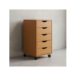 KADIMA DESIGN Rollcontainer | Buche, 33x64x38cm, 5 Schubladen | Gr.: onesize