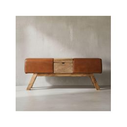 KADIMA DESIGN Turnbock | Echtleder, 120x29x53cm, Braun, Aufbewahrung | Gr.: onesize