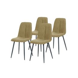 home24 Polsterstuhl Biara 4er-Set in Beige | Gr.: onesize
