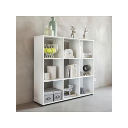 KADIMA DESIGN B&uuml;cherregal | Wei&szlig;, 108x104x29cm, 9 F&auml;cher | Gr.: onesize