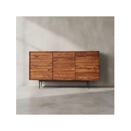 KADIMA DESIGN Charmantes Sheesham Sideboard, 150 cm Breit, 3 T&uuml;ren, f&uuml;r Wohnr&auml;ume | Gr.: onesize