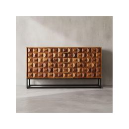 KADIMA DESIGN Sideboard Anrichte | Sheesham/Metall, 145x81x45cm, Industrial | Gr.: onesize