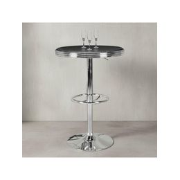 KADIMA DESIGN Bartisch | Aluminium, &oslash;60cm, Kunstleder, Retro | Gr.: onesize