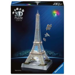 Ravensburger Puzzle 216 Teile Bauspiel Iconics: Eiffelturm - mit Licht in bunt | Gr.: onesize
