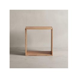 KADIMA DESIGN Cube Regal aus Massivholz, Beistelltisch/B&uuml;cherregal, vielseitig in Beige | Gr.: onesize