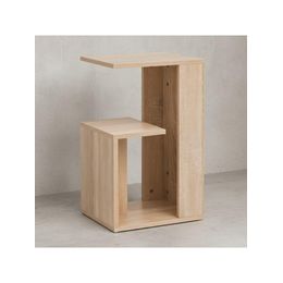 KADIMA DESIGN Wohnzimmertisch Kompakt | 3-Etagen, Storage, Melamin in Beige | Gr.: onesize