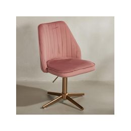 KADIMA DESIGN Samt Drehstuhl, h&ouml;henverstellbar, 360&deg; drehbar, 120 kg Belastung in Rosa | Gr.: onesize