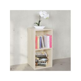 KADIMA DESIGN B&uuml;cherregal Praktisch | Sonoma-Dekor, 2 B&ouml;den, 30x60x30cm in Beige | Gr.: onesize