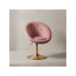 KADIMA DESIGN Drehsessel | Samt, 360&deg; Drehfunktion, 67x80-100x62cm in Rosa | Gr.: onesize