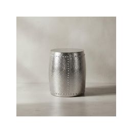 KADIMA DESIGN Beistelltisch Metall | Orient-Style, 38,5cm, Hammerschlag in Silber | Gr.: onesize
