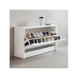 KADIMA DESIGN Schuhkipper aus Holz mit Ablage und 1 Fach, 80x47x24 cm in Wei&szlig; | Gr.: onesize