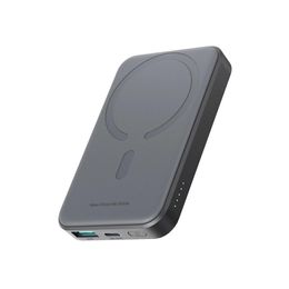 Wisam Powerbank Mini 5000 mAh USB-A USB-C induktiv 20W + USB-C/USB-C-Kabel schwarz | Gr.: onesize