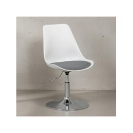 KADIMA DESIGN Trompetenstuhl Drehbar | Kunstleder, Metall-Gestell, bis 110kg in Grau | Gr.: onesize