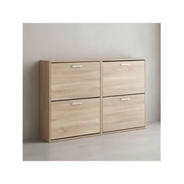 KADIMA DESIGN Schuhschrank NIDDA aus Holz, zeitloses Design, gro&szlig;e Ablagefl&auml;che in Beige | Gr.: onesize