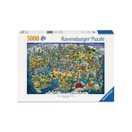 Ravensburger Puzzle 5.000 Teile Weltkarte mit Sehensw&uuml;rdigkeiten in bunt | Gr.: onesize