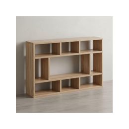 KADIMA DESIGN Wandregal mit 9 F&auml;chern, Melaminharz-Beschichtung, 75x51x16 cm in Beige | Gr.: onesize