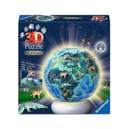 Ravensburger Puzzle 72 Teile Puzzle-Ball Nachtlicht Erde mit Tiermotiven in bunt | Gr.: onesize
