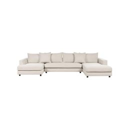 Beliani U-f&ouml;rmiges Sofa LILVIKEN in Beige/Schwarz - (W) 359 x (H) 57 x (L) 194 cm | Gr.: onesize