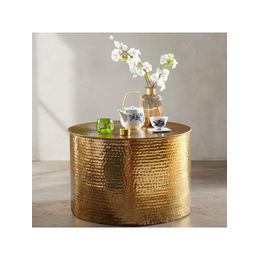 KADIMA DESIGN Beistelltisch Modern | Oriental, Hammerschlag, &Oslash;61cm in Gold | Gr.: onesize